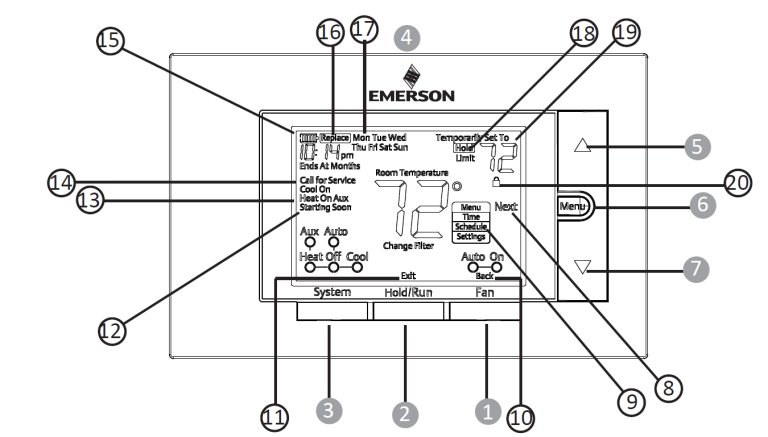 EMERSON 1F85U-22PR Programmable Thermostat Installation and Operating Instructions - thermostat ...