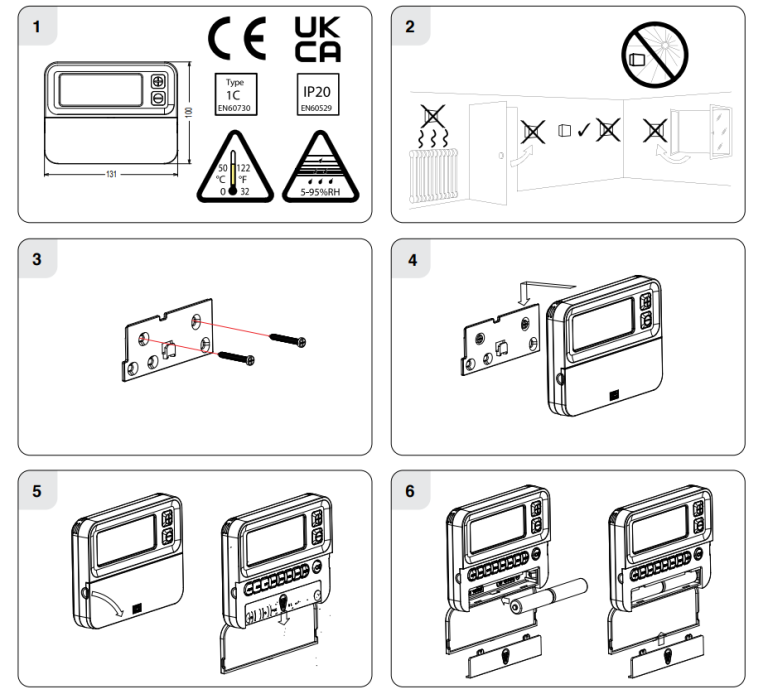 EPH Controls CP4 room thermostat RF programmable Installation ...