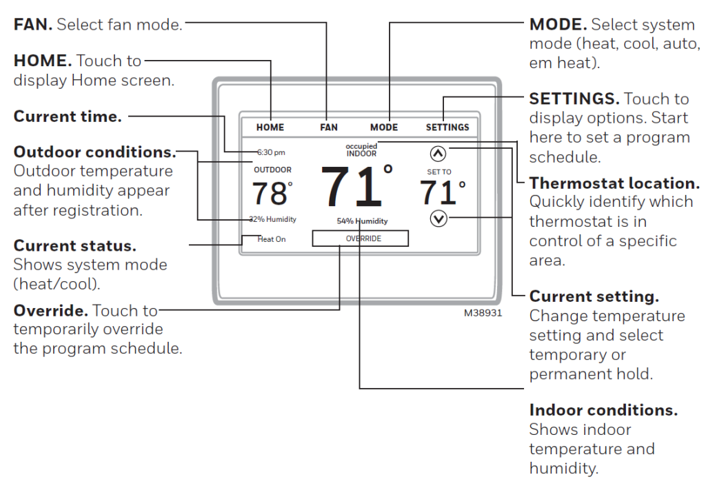 Honeywell Home RTH9585WF Smart Series Thermostat User Manual ...