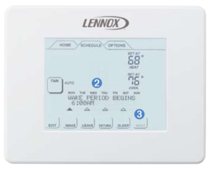 Lennox CS7000 Touch Screen Programmable Thermostat Product Guide ...