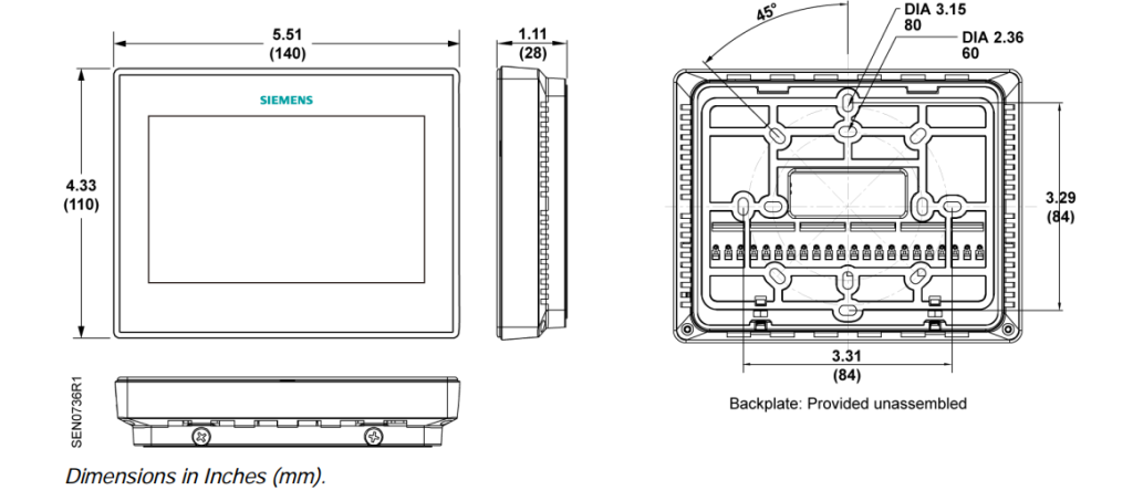 Siemens RDY2000BN BACnet Enabled Commercial Room Thermostat User Guide ...