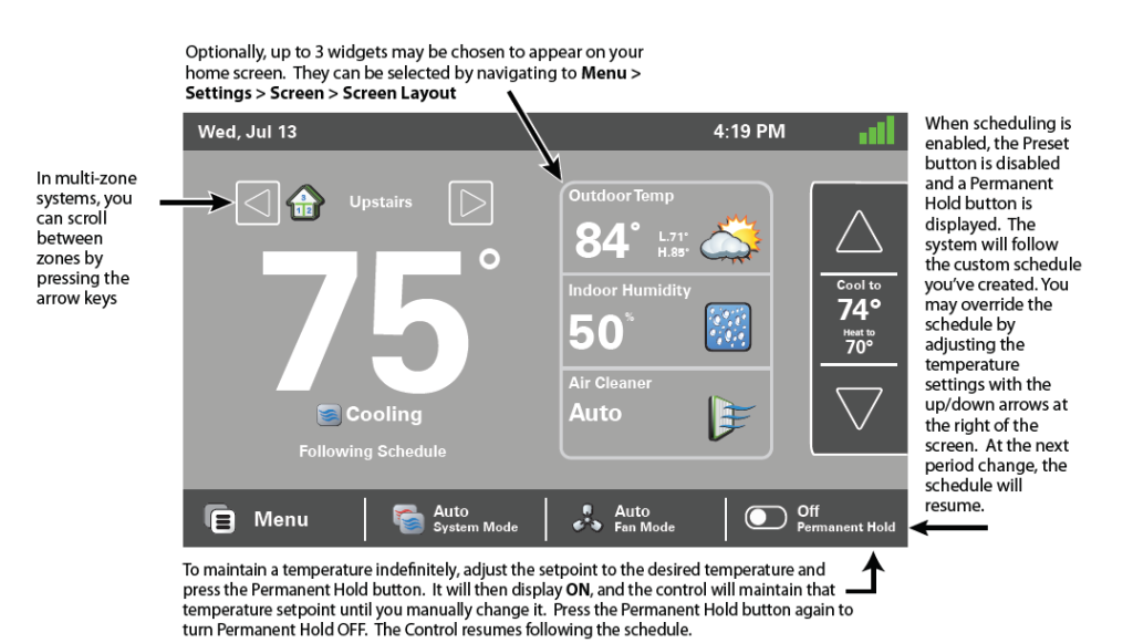 Trane XL1050 ComfortLink 2 Thermostat User Guide - thermostat.guide