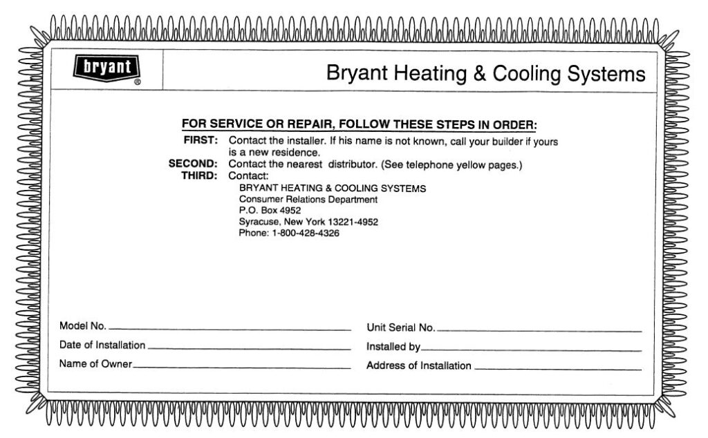 Bryant TSTAT-6 Programmable Thermostat User Guide - thermostat.guide