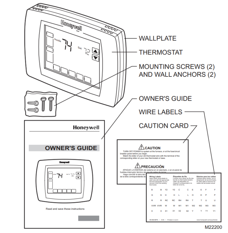 Honeywell RTH8500D Touch Screen Programmable Thermostat OWNER GUIDE ...