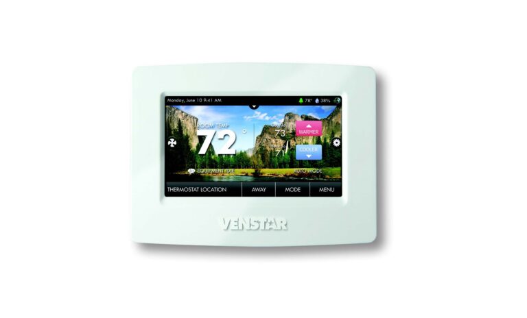 Venstar T6900 Touchscreen Digital Thermostat Quick Setup Guide ...