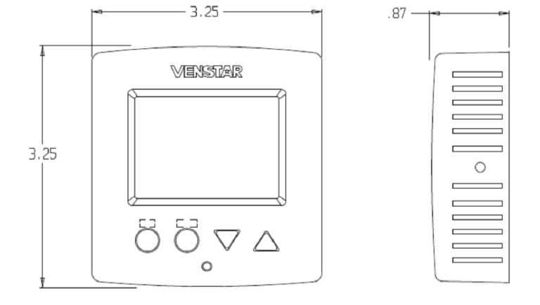 Venstar T2150 Programmable Thermostat Product Specifications Guide - thermostat.guide
