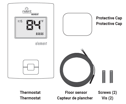 Nuheat nVent Element non-programmable Thermostat Quick Start Guide - thermostat.guide