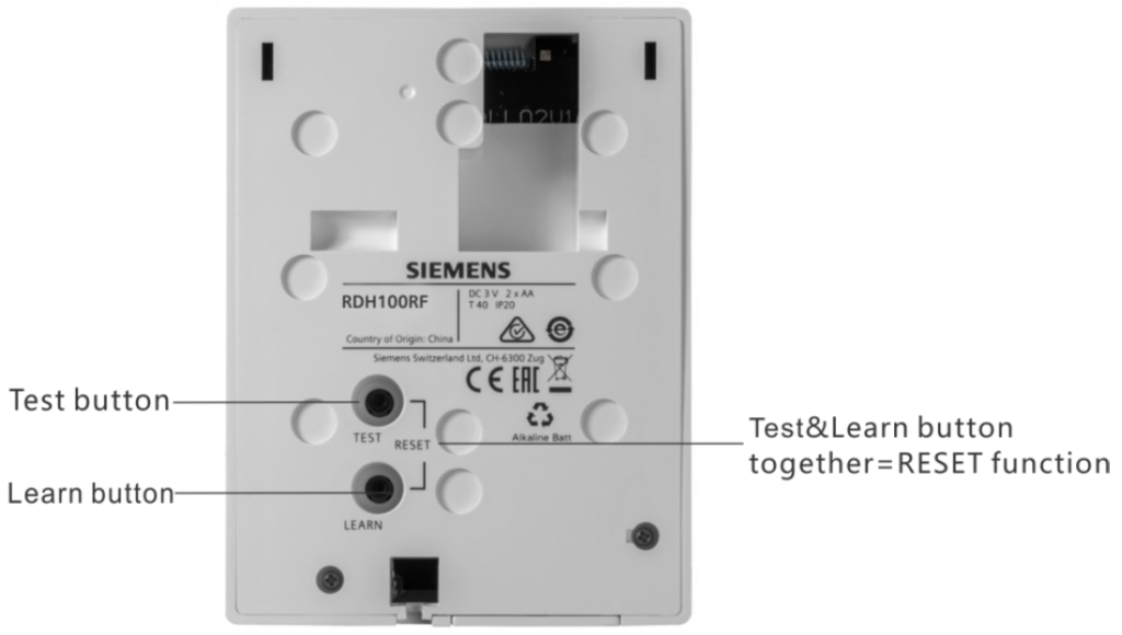 SIEMENS RDH100RF/SET Room Thermostat Product Specifications Guide ...